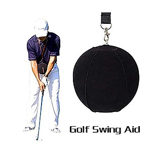 LIQIWI Golf Swing Trainer Aid Assist Posture Correction Training Golf Smart Inflatable Ball (Black)