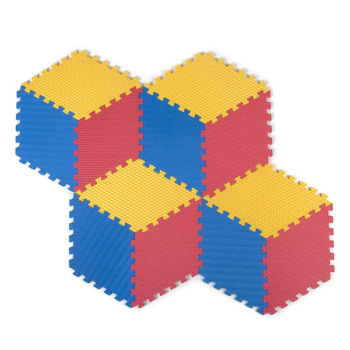 Tadpoles 12 Piece Rhombus Foam Play Mat Set, Red