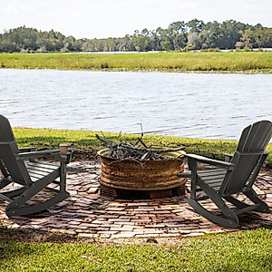 4-in-1 Adirondack Chair with Ottoman,350 LBS Folding Adirondack Chairs,Rocking Adirondack Chair with Cup Holder,Adirondack Chairs Weather Resistant,Plastic Adirondack Chairs for Adults,Fire Pit Chairs