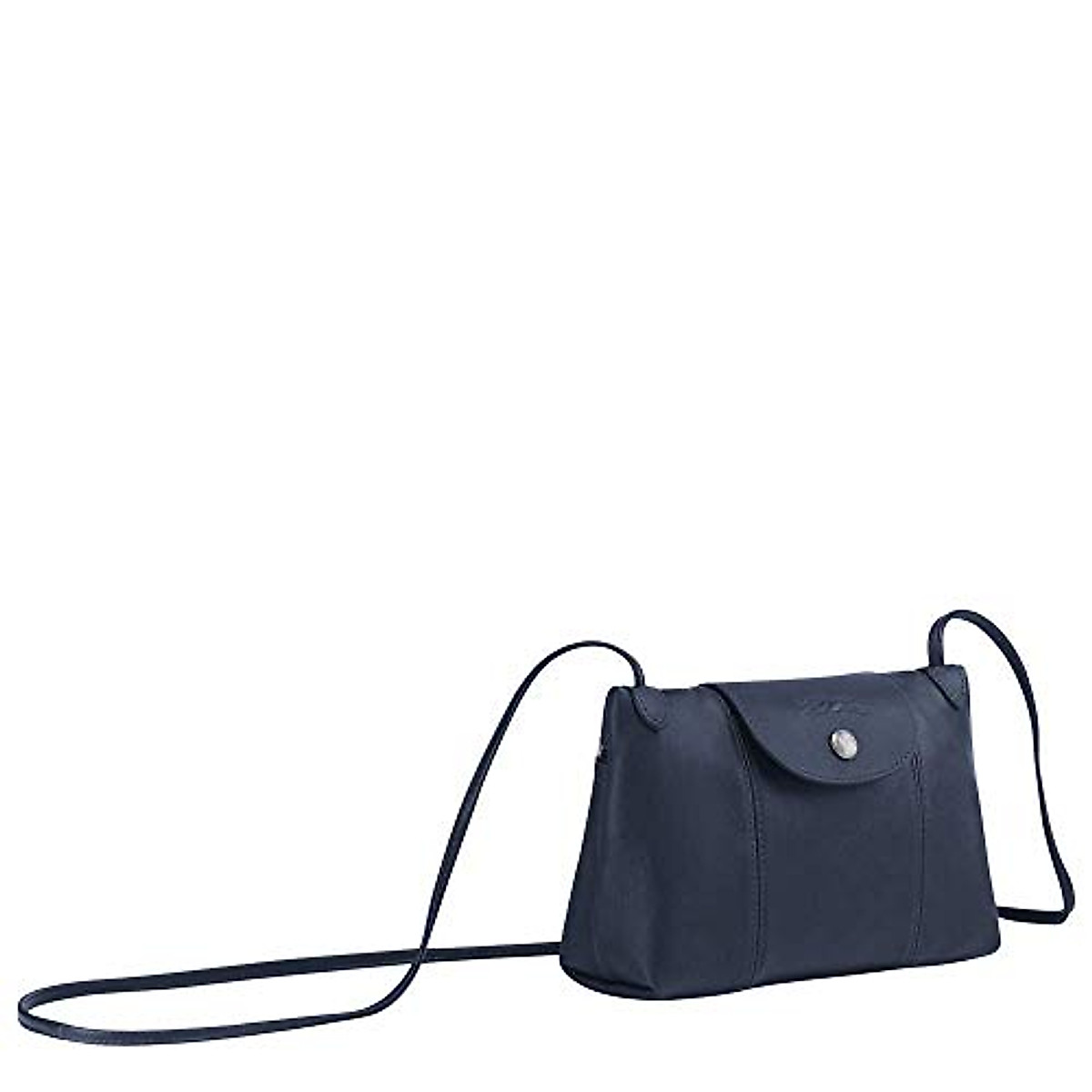 Longchamp Le Pliage Cuir Small Crossbody Leather Shoulder Bag, Navy