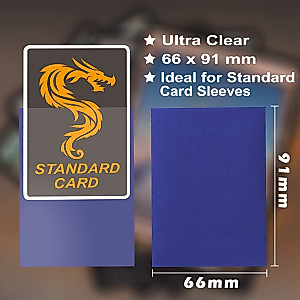 200Pcs Trading Card Sleeves Top Loader,Penny Card Sleeves Fit for Magic,MTG and Yugioh Cards, Baseball,Football, Baskteball Cards(Blue)