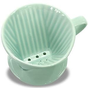 LHUKSGF Pour Over Ceramic - Coffee Dripper Ceramic Coffee Maker with 3 Holes Flat Bottom, Porcelain Slow Filter Cone for Travel, Camping, Office, Home, Coffee Maker Brew…