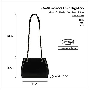 KWANI Radiance Chain Tote Shoulder Bags for Women and Ladies (Micro)
