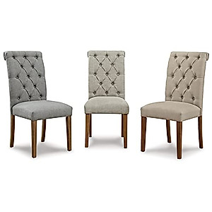 Signature Design by Ashley Harvina French Country 19" Tufted Upholstered Dining Chair, 2 Count, Gray