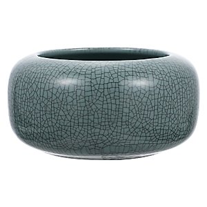 NOLITOY Round Ceramic Planter Cylinder Vases Ceramic Succulent Pots Flower Planter Pot Vintage Hhydroponic Container Bonsai for Home Office Table Living Room Blue Fish Bowl
