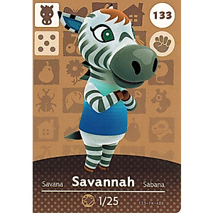Nintendo Animal Crossing Happy Home Designer Amiibo Card Savannah 133/200 USA Version