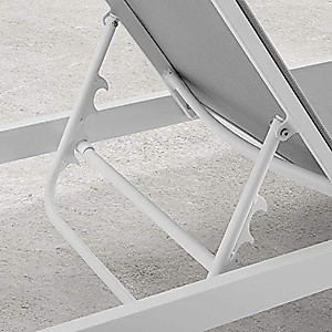 Modway Charleston Outdoor Patio Aluminum Metal Chaise Lounge Chair in White Gray