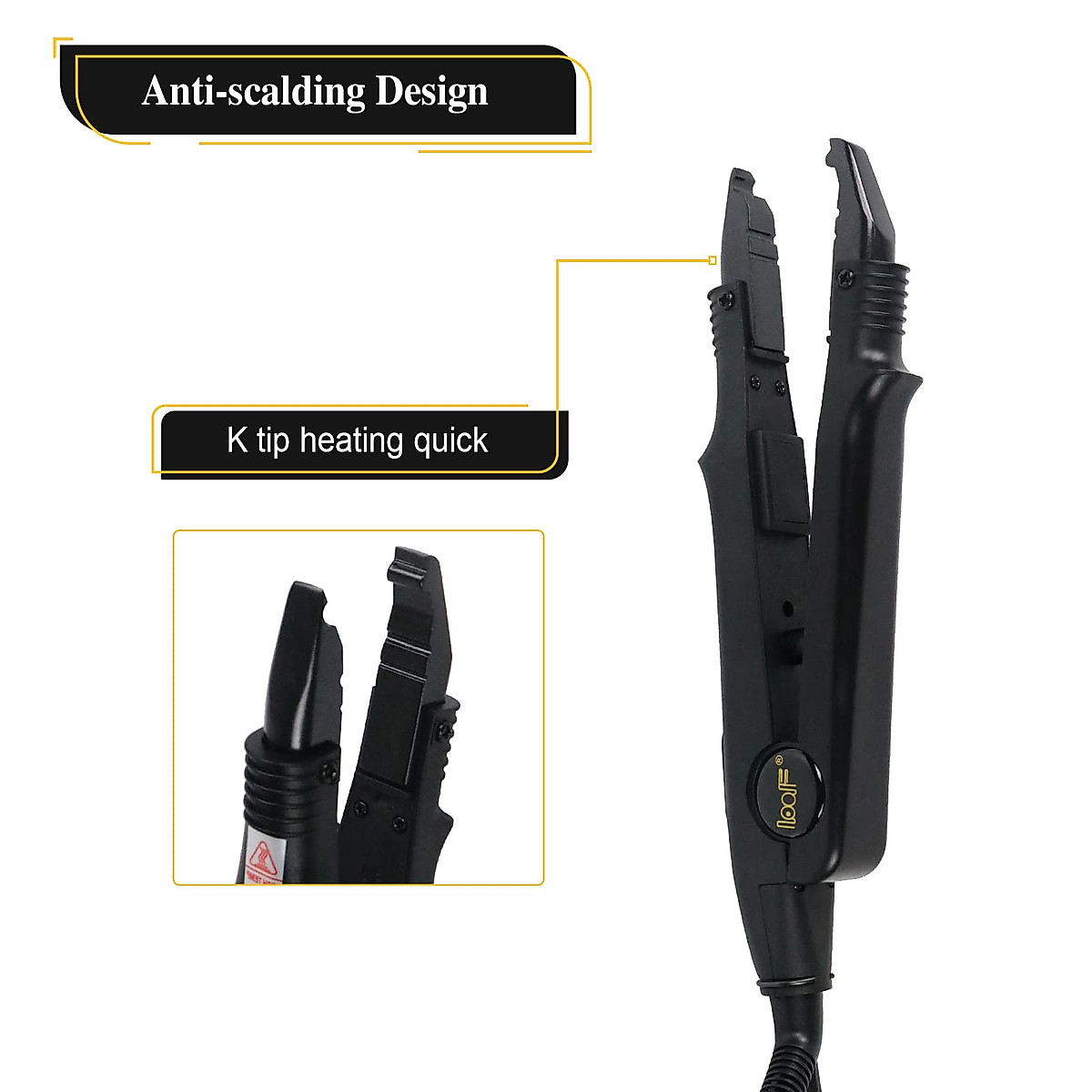 TopWigy Professional Hair Extensions Tool Hair Connector Fusion Heat Iron Connector Wand Temperature Adjustable Melting Tool with US Plug