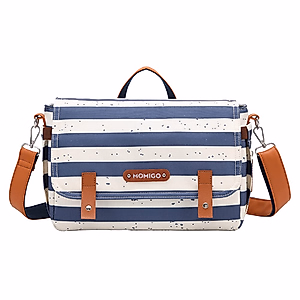 Baby Diaper Stroller Bag - Diaper Caddy Tote Baby Stroller Bag Nursery Storage Bin for Diapers, Wipes & Toys Diaper Bag With Stroller Hooks, Classic Stripes (Blue)