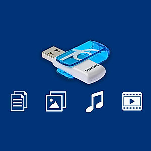 Philips Vivid Edition High Speed USB 2.0 Flash Drive 16GB with Swivel Cap for PC, Laptop, Computer Data Storage, Read Speed up to 21MB/s