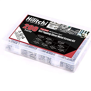 Hilitchi 304 Stainless Steel Hex Washer Head and Phillips Truss Head Self Drilling Sheet Metal Tek Screws Assortment Kit (Phillips Truss Head)