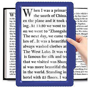 5X Large Page Magnifying Glass Large Viewing Area Magnifier for Reading, Handheld Lightweight Magnifier for Seniors and Low Vision Person Black