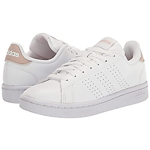 adidas Women's Advantage Sneaker, White/White/Wonder Taupe, 8.5