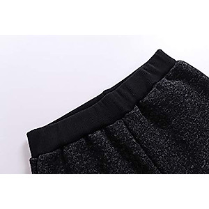 Monvecle Little to Big Boys' Fleece Long Sleeve Full Zip Hoodie Tracksuit Top + Sweatpant Jogger 2pcs Sets Black 7-8