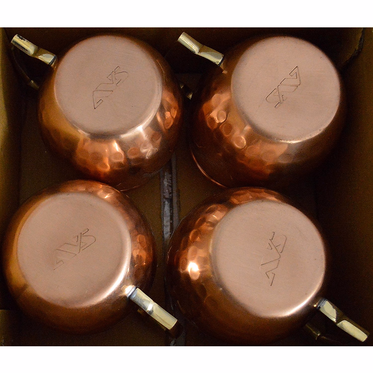 AVS Store Handmade Pure Copper Hammered Moscow Mule Mug (Pack of 4)