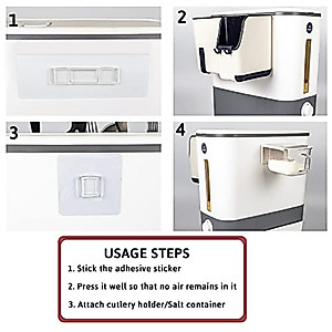 KITCHEN FAST–22LBS Rice Dispenser–Food Dispenser-Attachable Cutlery Holder and Salt/Spice Container–Large Grain Storage with Lid–Extra Storage Box-Moisture Proof-Optimizes Kitchen Space–Rice Storage