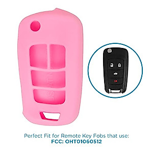 Keyless2Go Replacement for New Silicone Cover Protective Case for Select GM Flip Remote Key Fobs OHT01060512 - Pink