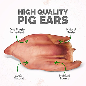 100% Natural Pig Ears for Dogs - A Pack of Dog Treat Bulk Pig Ear Dog Treats, Great for Teeth and Gums! Perfect for Tasty Pet Snacks and Keeping Your Furry Friend Happy and Healthy - 100 count