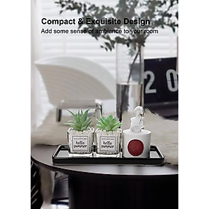 Nucookery 10" Serving Tray,Porcelain Kitchen Rectangle Platter,Ceramic Bathtub Organizer, Black (10", Set/1)