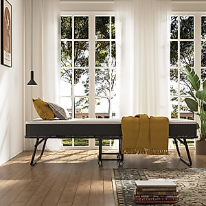 MUTUN Folding Bed with Mattress, Upgraded 5" Memory Foam Mattress Portable Foldable Guest Bed for Adults, Cot Fold Up Day Bed Rollaway Bed with Metal Frame on Wheels, Bed Cover Included 75" x 31"