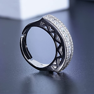 Mozume Cubic Zirconia Engagement Ring Eternity CZ Wedding Anniversary Band For Women Size 7