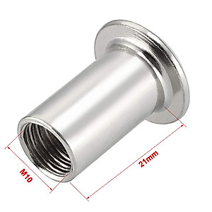 uxcell M10x21mm Hex Socket Head Insert Nut Screw Post Sleeve Nut for Furniture 10pcs