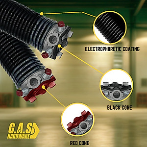 Premium Garage Door Torsion Springs - Pair (0.218 in. Wire x 2 in. D x 23.5 in. L) | Garage Door Spring Replacement for 7-8 Feet High Garage Doors (Right/Left)