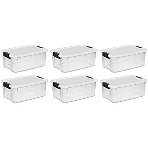 Sterilite 116 Qt and 18 Qt Ultra Latch Boxes, Stackable Storage Bins with Lids (4-Pack and 6-Pack)