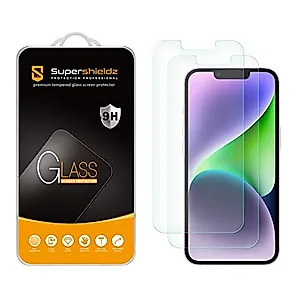 Supershieldz (2 Pack) Anti Glare (Matte) Screen Protector Designed for iPhone 14 / iPhone 13 / iPhone 13 Pro (6.1 inch) [Tempered Glass] 0.33mm, Anti Fingerprint, Anti Scratch, Bubble Free