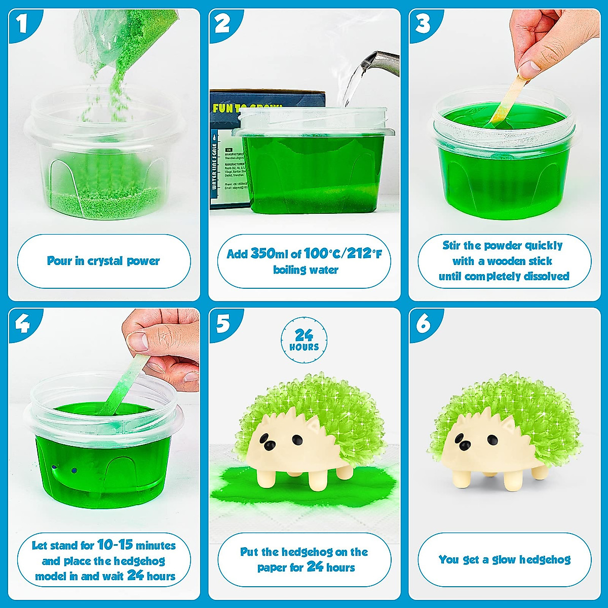 sdaymol Glowing Crystal Growing Kit,Science Kits for Kids Age 8-12,DIY Science Experiments Lab Learning & Educational Toys,STEM Projects Toys Gifts for Boys & Girls Ages 8 9 10 12