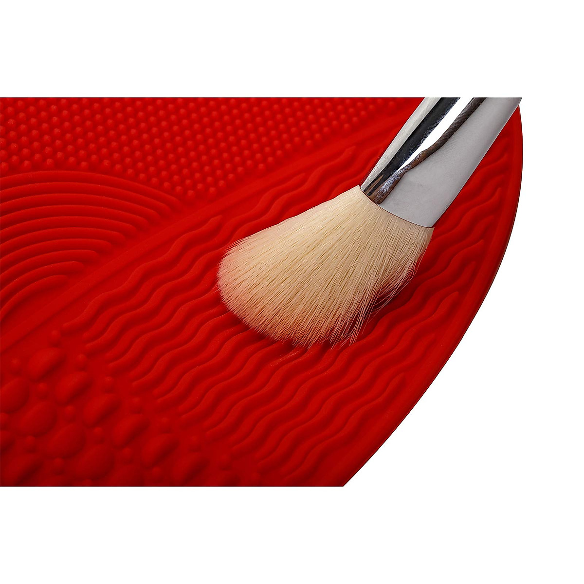 PINKZIO 3PCS Silicone Makeup Brush Cleaning Mat, Portable Brush Cleaner Mat (Red,Blue,Pink)