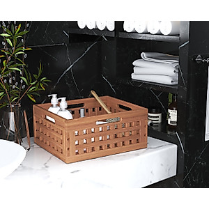 AquaTeak Grate Medium Size Teak Storage Bin