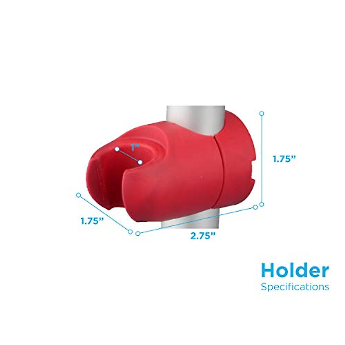 NOVA Medical Products Hand Held Shower Holder Attachment for Bath Seat, Transfer Bench, Bath Stool, Shower Commode, Universal Fit, red