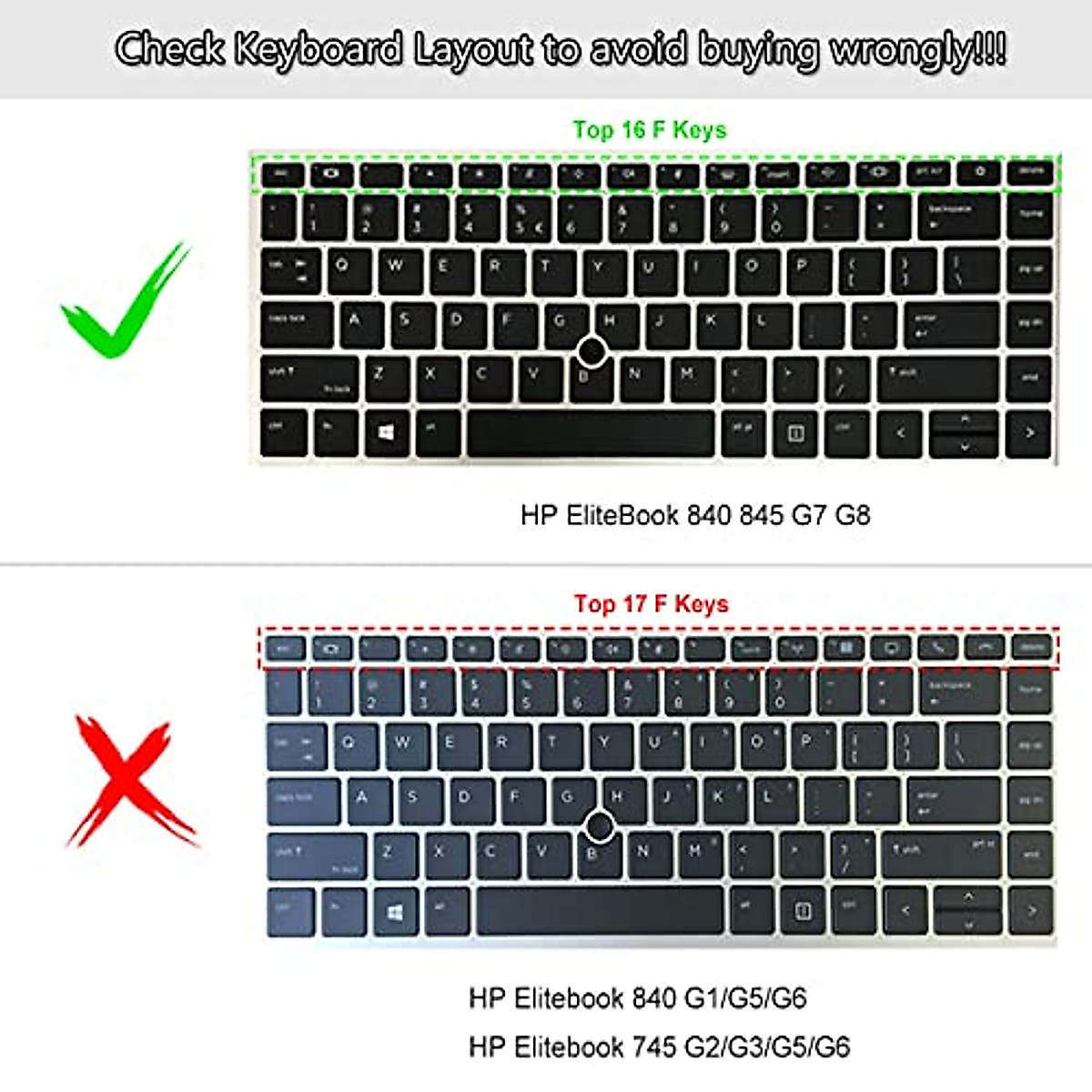 Keyboard Cover Skin for HP EliteBook 840 845 G8 14 Inch Notebook, HP EliteBook 845 840 G7 14" Notebook Keyboard Protector[Not Fit for HP Elitebook 840 G5/G6]-Gradual Purple