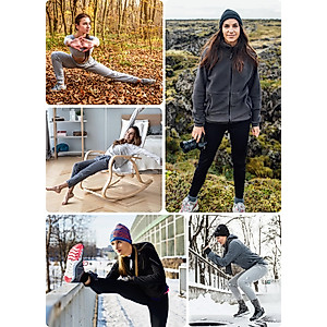 BALEAF Women's Fleece Lined Joggers Waterproof Thermal Hiking Pants Sweatpants Track Pants Winter Clothes Running Gear Black M