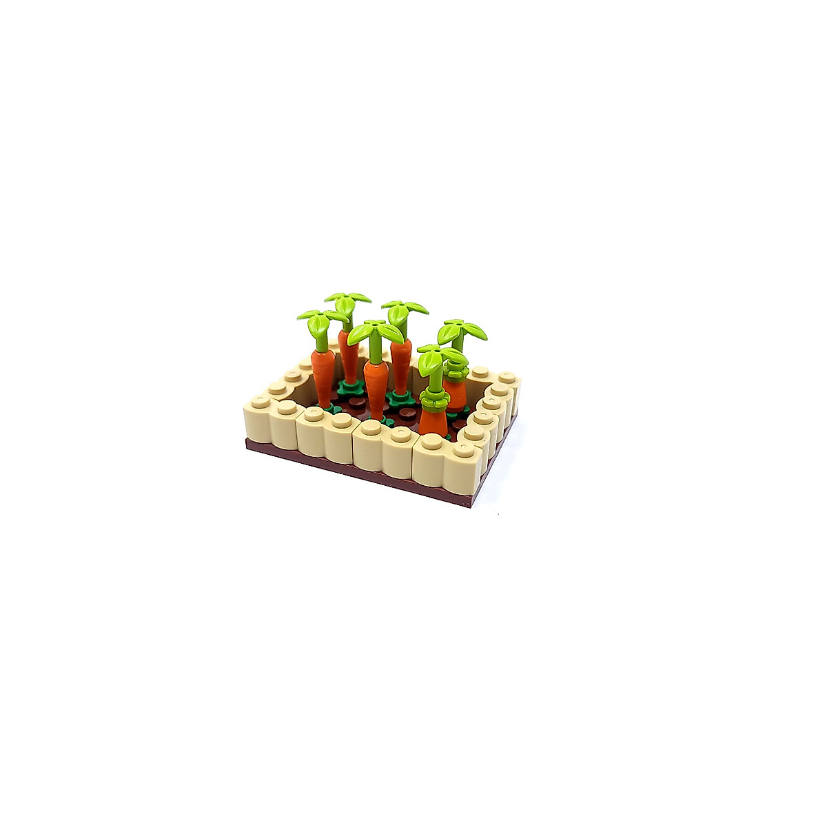 General Jim's Bright Colorful Vegetable Garden Plot Building Block Toy Playset 165 Pc 6 Section Modular Building Block Vegetable Garden Plot Set for Teens and Adults