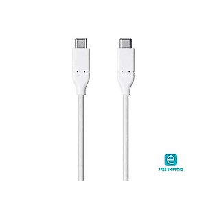 Monoprice USB & Lightning Cable - 0.5 Meter - White | 2.0 USB-C to USB-C 3A 480 Mbps - Select Series