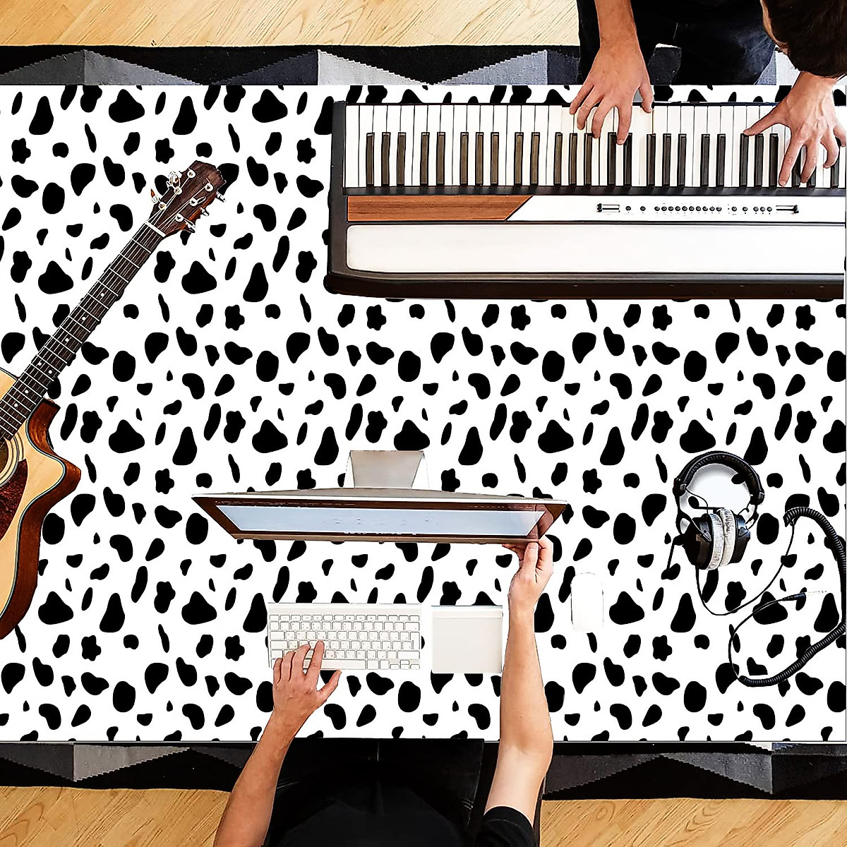 AMZPTBOY Animal Birthday Party Decorations - 54" x 108" Cow Print Plastic Tablecloth and Table Cover for Arts & Crafts Perfect for Farm Animal Themed Birthday Party Supplies and Baby Showers 2 Packs