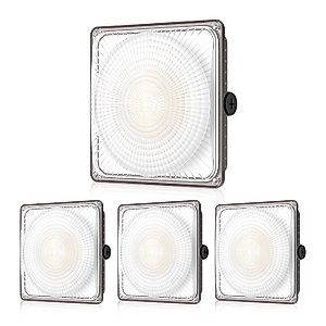 DEMILARE 60W LED Canopy Lights 4Pack, Selectable Wattage 60/45/30W 3CCT 3000/4000/5000K, IP65 ETL Listed Commercial Canopy Lights for Gas Station Warehouse Garage Shop
