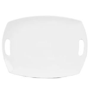 Everyday White Handled Serving Platter, 17-Inch