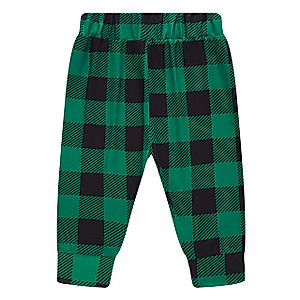Kewlent Baby Boy Outfits My First St Patrick's Day Clothes Pant Set (Green grid, 0-3 Months)