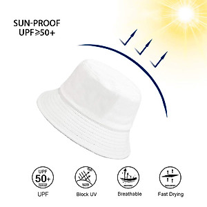 Wheebo 12 Pieces Bucket Hats for Women Summer Beach Fishmen Hat for Lady Adult Unisex Cotton Cap(White)