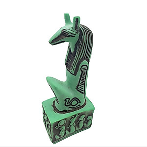 Seth Statue Green - Ancient Egypt Deity - Egyptian God Set - Made in Egypt