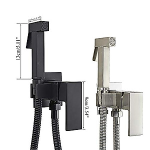 MINJING Bidet Faucet Brass Shower Tap Washer Mixer Cold Hot Water Mixer Crane Square Shower Sprayer Head Tap Toilet Faucets Gold Polish