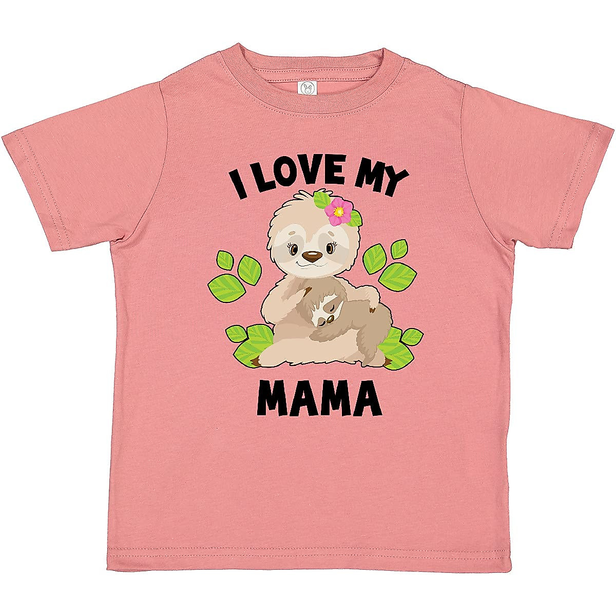 inktastic Cute Sloth I Love My Mama with Green Leaves Toddler T-Shirt 2T Mauve 38290