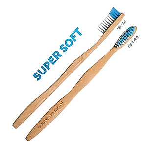 Woobamboo! Bamboo Toothbrush - Adult - Super Soft, BPA Free Nylon Bristles, Eco-Friendly, Biodegradable, Compostable, Vegan (Pack of 1)