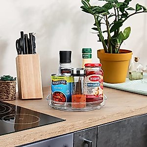 Lazy Susan Organizer for Cabinet, Lazy Susan Turntable for Cabinet, 9.1 Inches Lazy Susan Spice Rack（2 Pack）