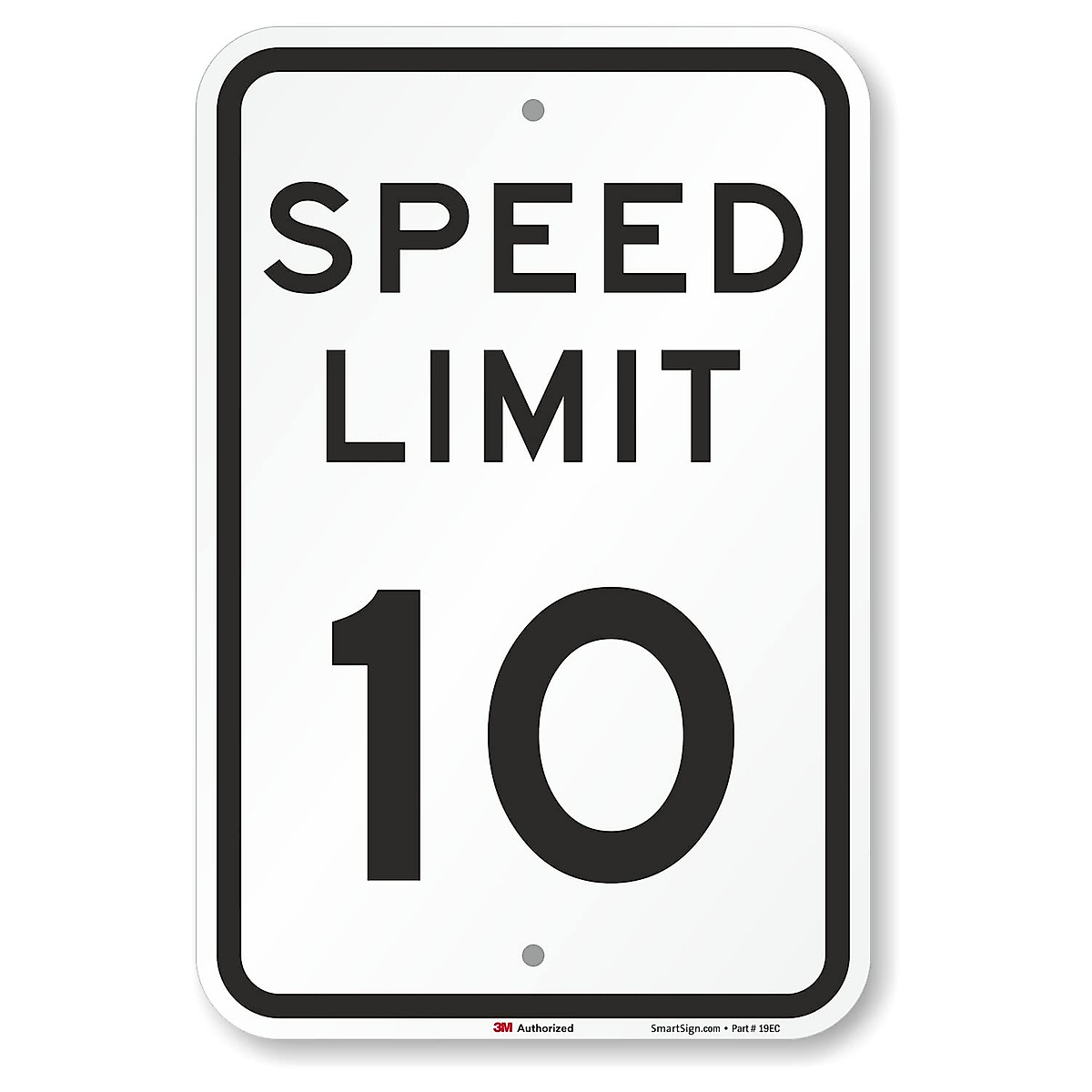 SmartSign-K-2081-EG "Speed Limit 10 MPH" Sign | 12" x 18" 3M Engineer Grade Reflective Aluminum