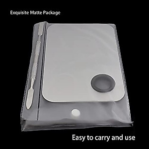 Upgrad Stainless Steel Metal Makeup Palette with Spatula Artist Tool for Mixing Foundation Nail-Art Professional Cosmetic Mixing Makeup Palette Spatula Makeup Artist Tool 1PCS