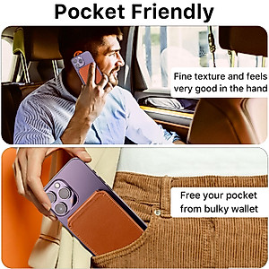 MYBAT PRO Magsafe Wallet with Adjustable Stand, Mens Magnetic Phone Wallet Card Holder for iPhone 15 Pro Max/14/13/12 Series, Not for iPhone 13/12 mini, RFID Blocking, Fit 4 Cards, Brown